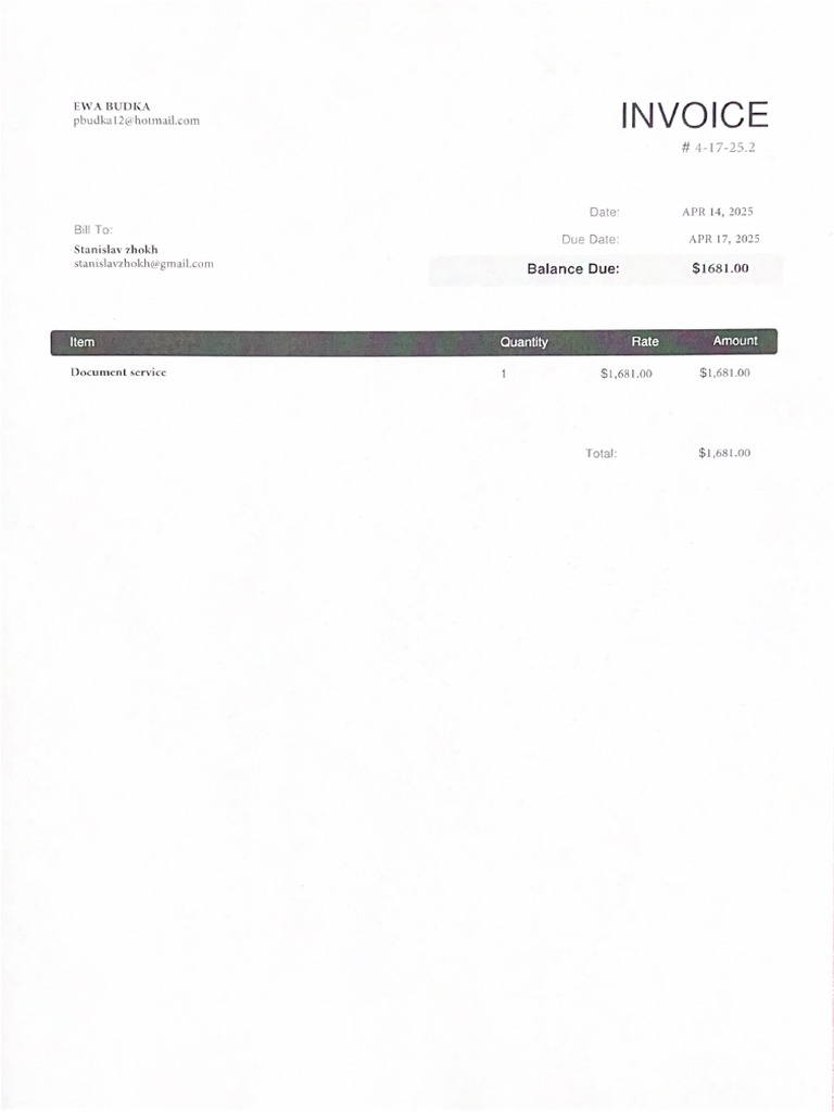 Invoice 4-17-25.2 | PDF
