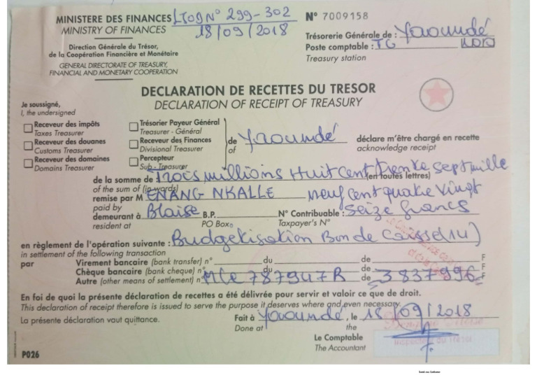 Déclaration de Recette | PDF
