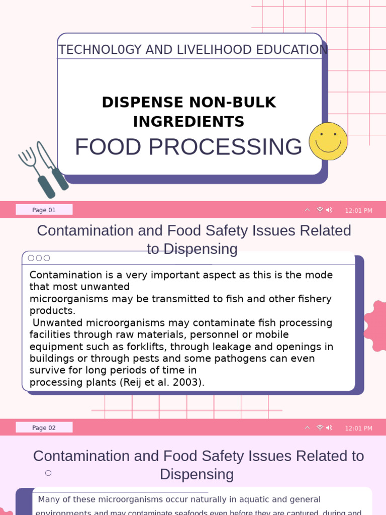 Dispense Non Bulk Ingredients Contamination and Food Issues | PDF ...