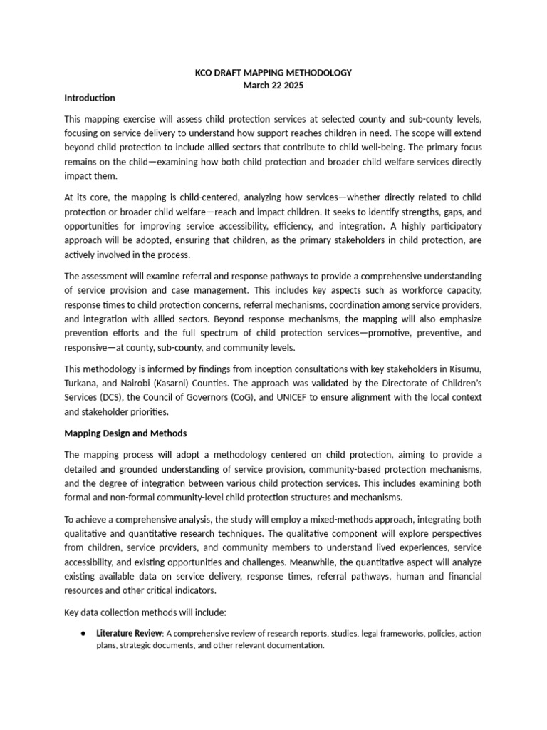 REVISED METHODOLOGY 3132025 | PDF | Qualitative Research | Child Protection