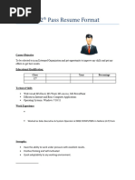 12th Pass Resume Format Guide | PDF