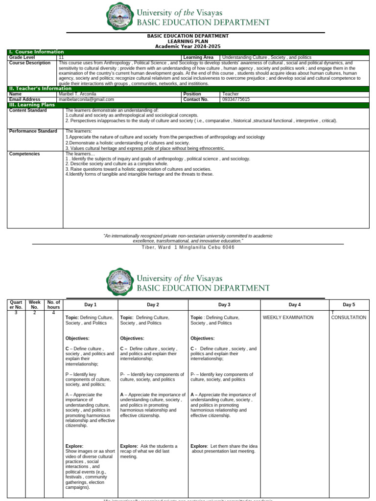 LP WEEK 2 Q3 UCSP JAN.20-23 | PDF | Learning | Sociology