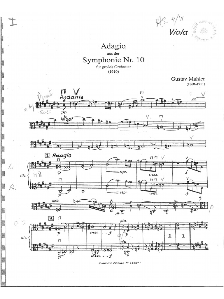 MAHLER 10 Adagio | PDF