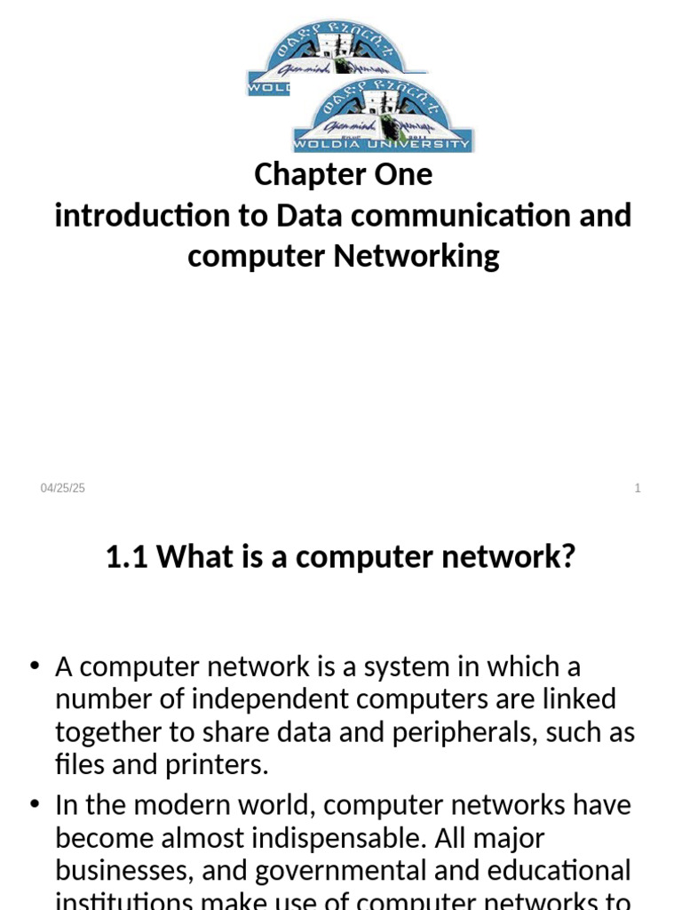 Chapter One Introduction To Data Communication And Computer Networking Pdf Network Topology