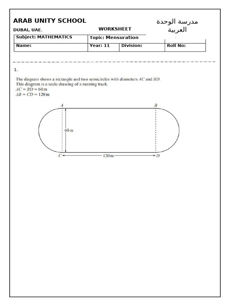 MENSURATION PRACTICE SHEET QUE | PDF