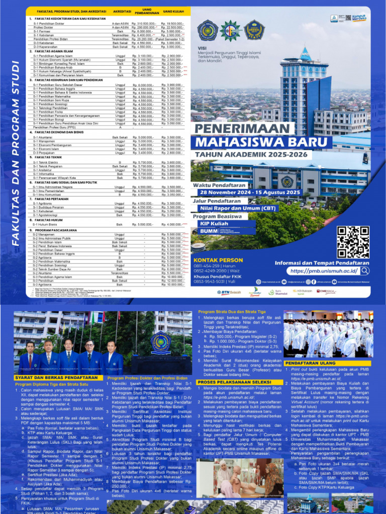 BROSUR PMB UNISMUH 2025-2026 (Update Maret 2025) | PDF