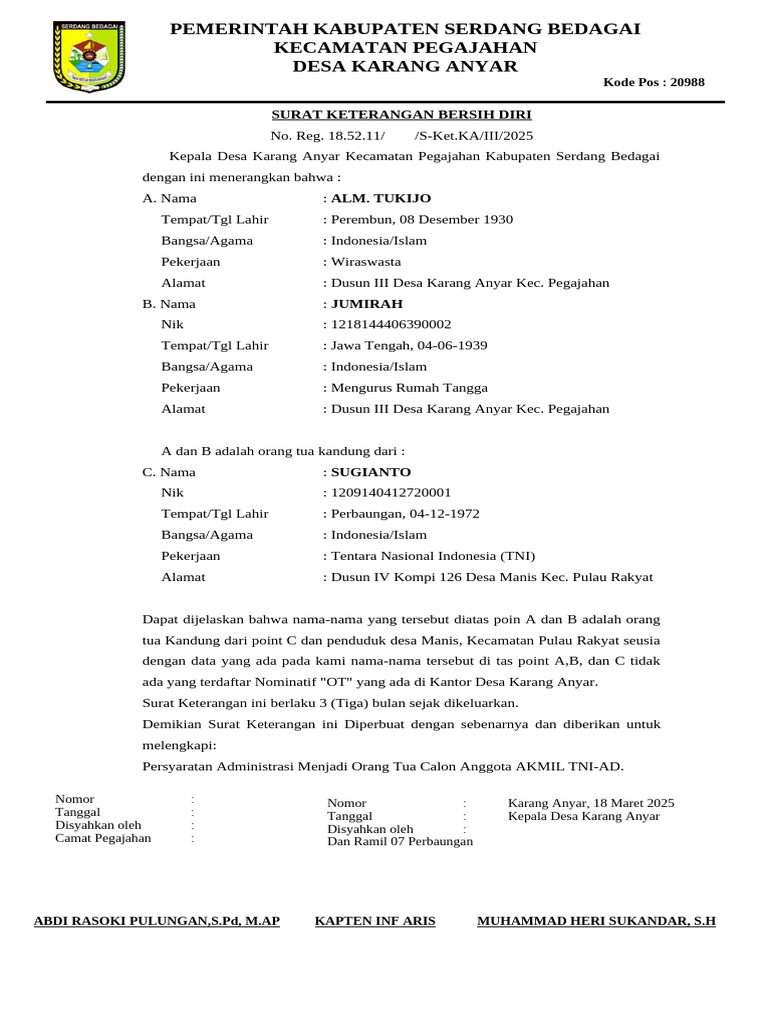 Surat Pengunduran Diri MHD AFANDI | PDF