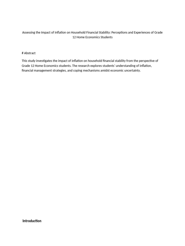 Inflation's Impact on Student Finances | PDF