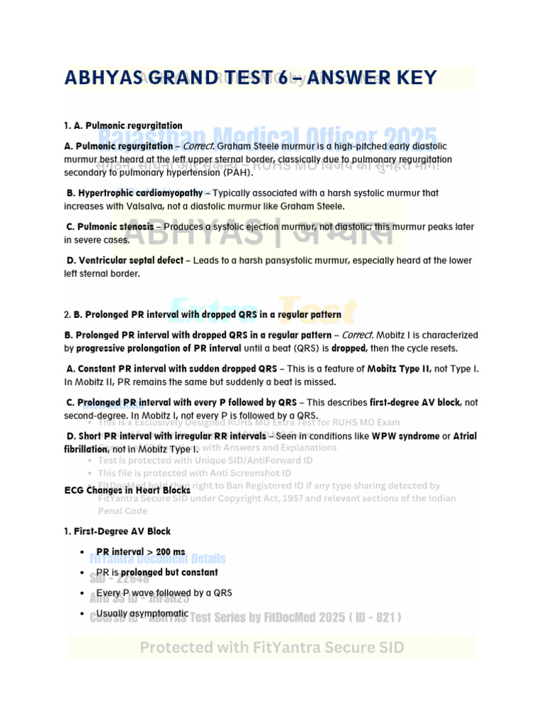 Abhyas Ruhs Mo GT 6 - Answers | PDF | Medical Specialties