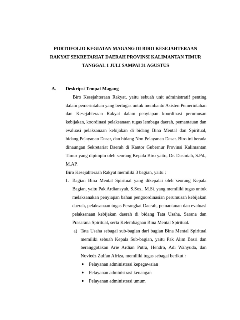 Portofolio Magang | PDF