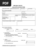 SACCO Loan Application Form | PDF | Loans | Banking