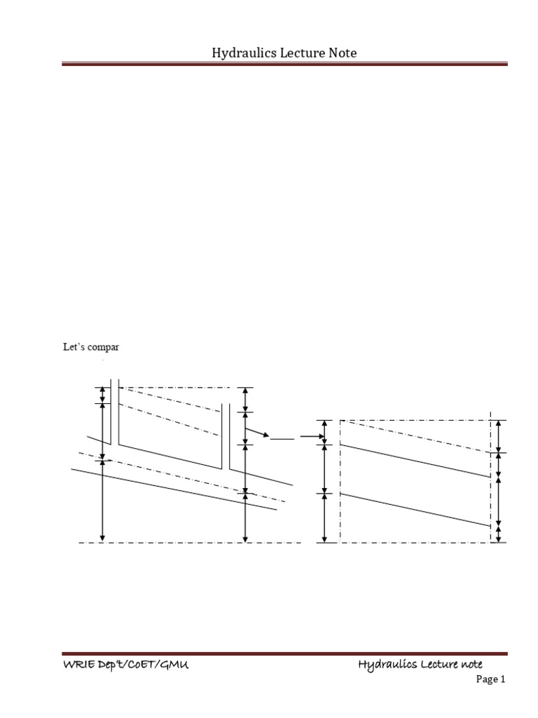 Hydraulics Lecture Note | PDF | Fluid Dynamics | Mechanical Engineering