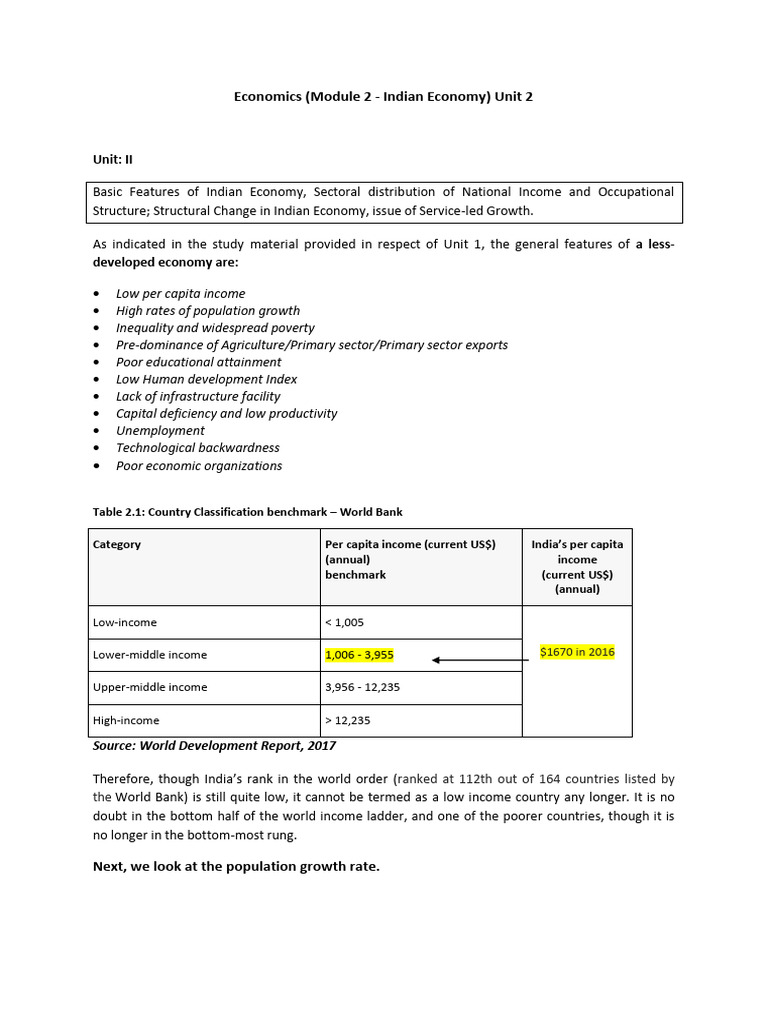 BCom_Sem-IV_Econ_Module-2_Unit-2_Study_Material (1) | PDF | Gross Domestic Product | Economic Growth