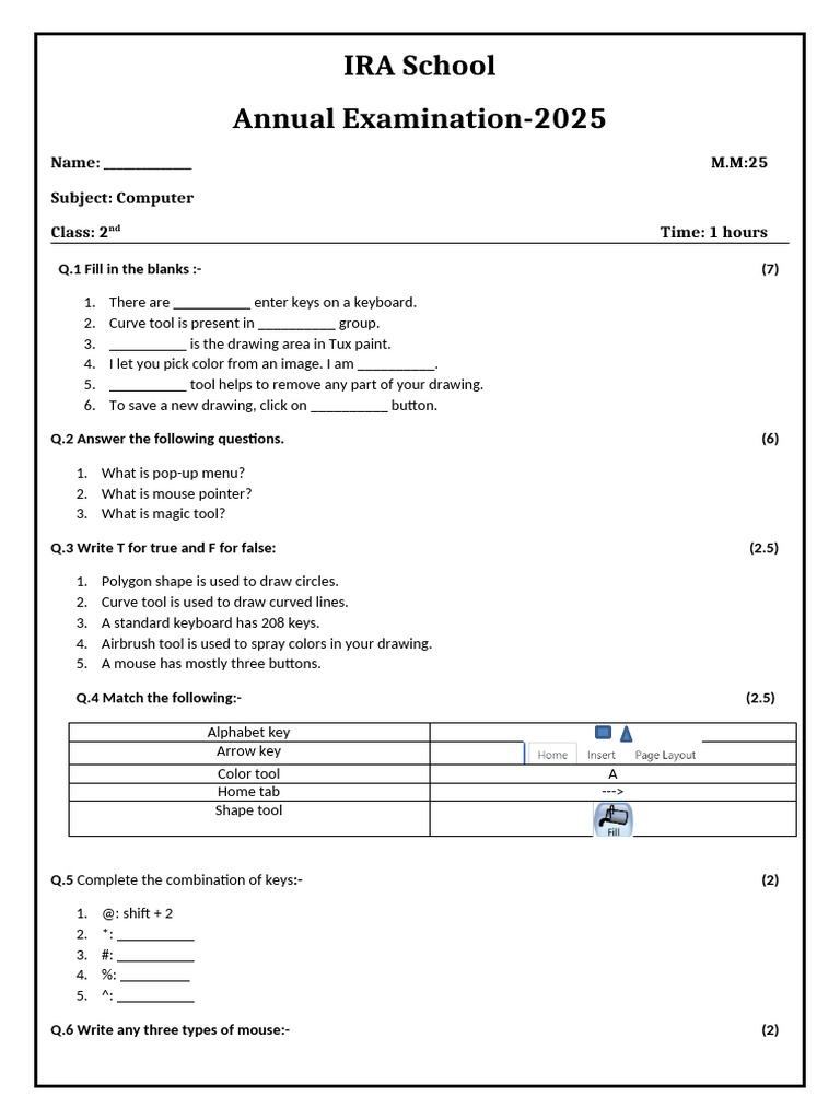 Computer question paper | PDF