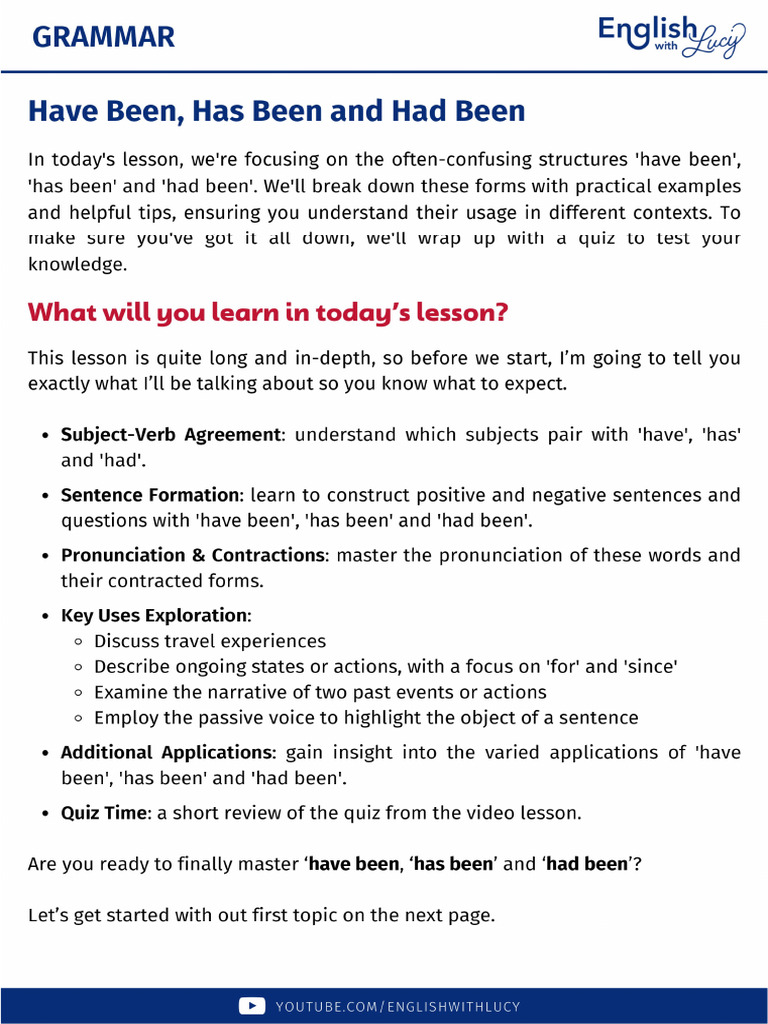 Have Has Had | PDF