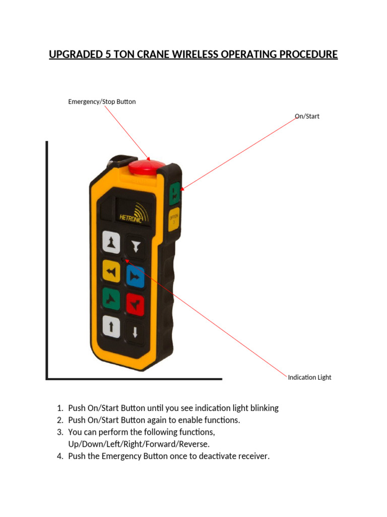 Wireless 5 Ton Crane Operation Guide | PDF