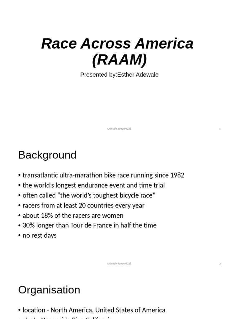 Race Across America Overview 2023 | PDF | Racing | Competition