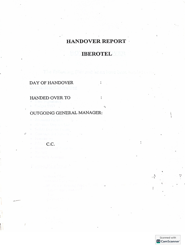 Handover | PDF