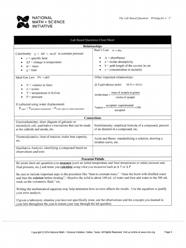 Lab Based Questions Review Packet | PDF