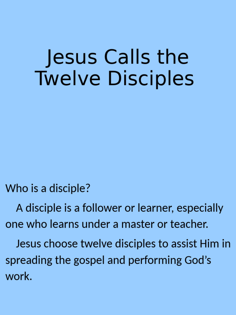 Wk 2 Jesus Calls the Twelve Disciples | PDF