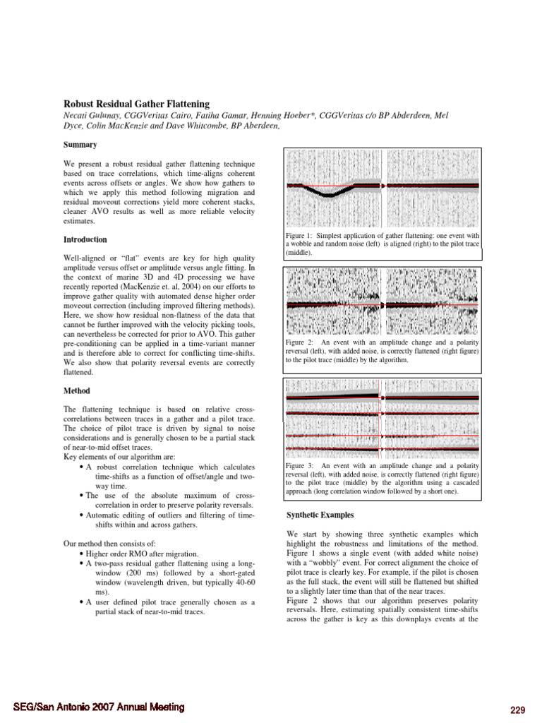 Robust Residual Gather Flattening | PDF | Robust Statistics | Algorithms