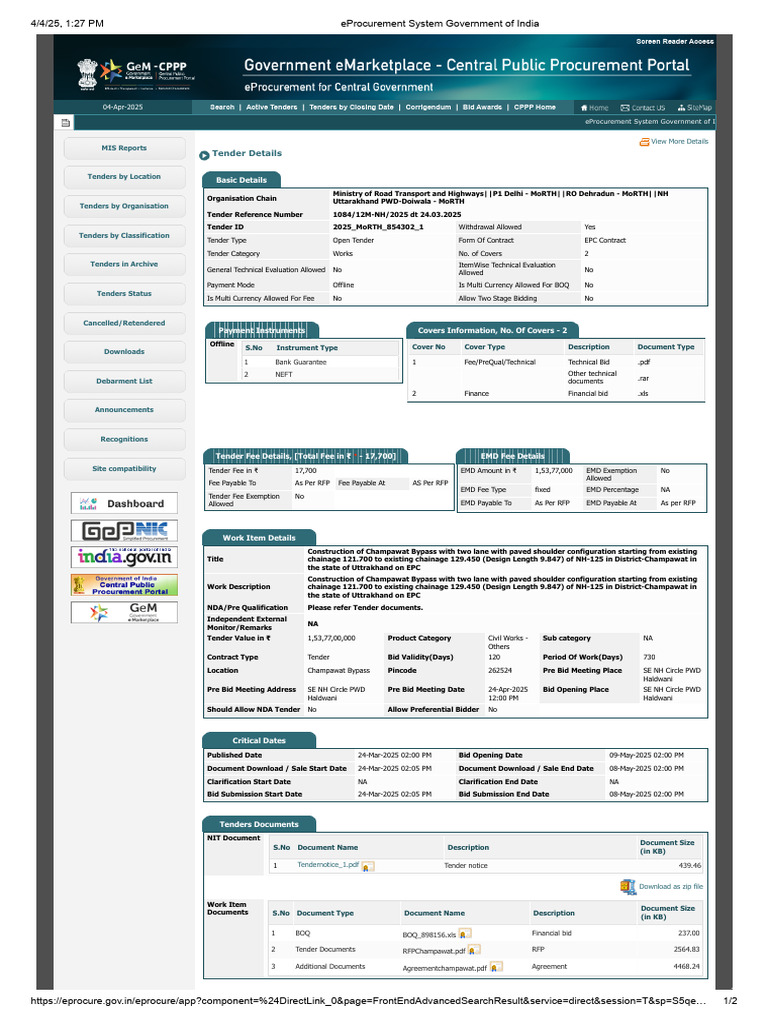 Eprocurement System Government of India | PDF