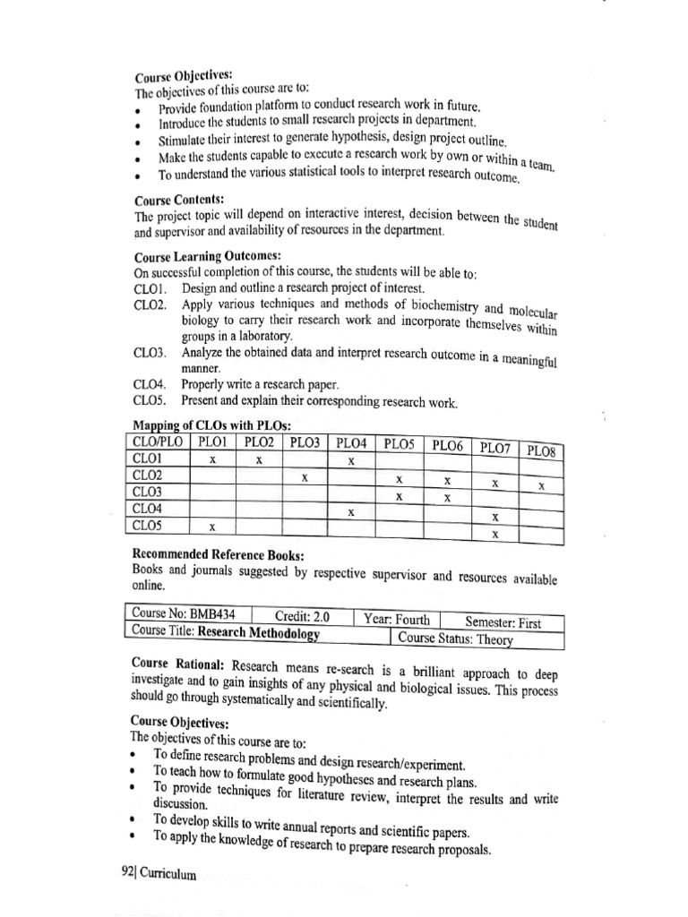Research Methodology Course Content | PDF