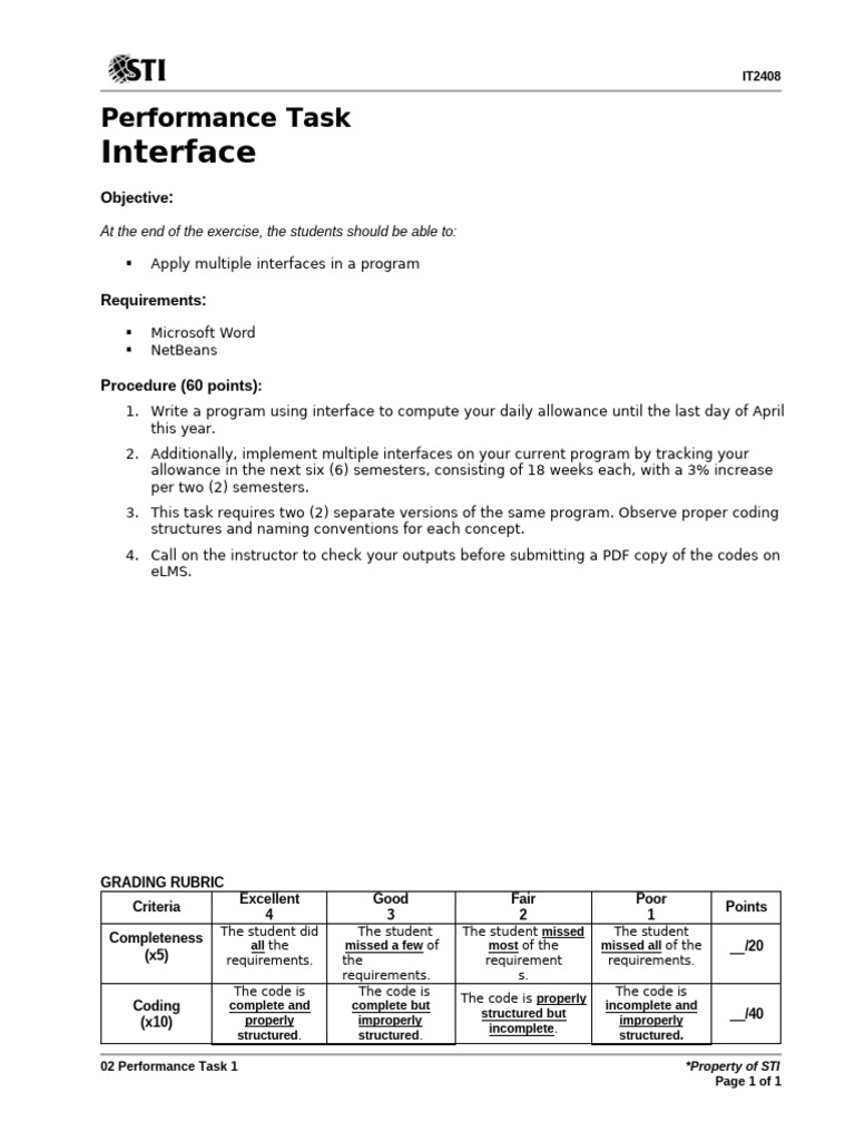 02 Performance Task 1 | PDF | Computing | Software