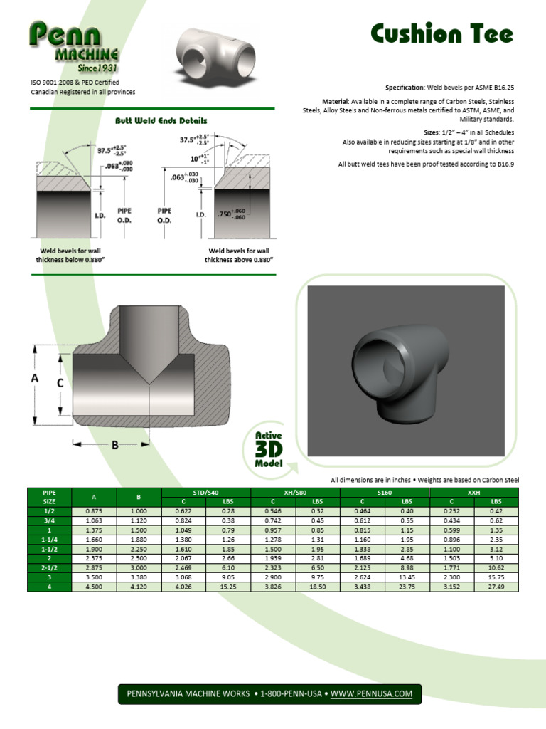Cushion Tee Specifications and Details | PDF | Welding | Construction