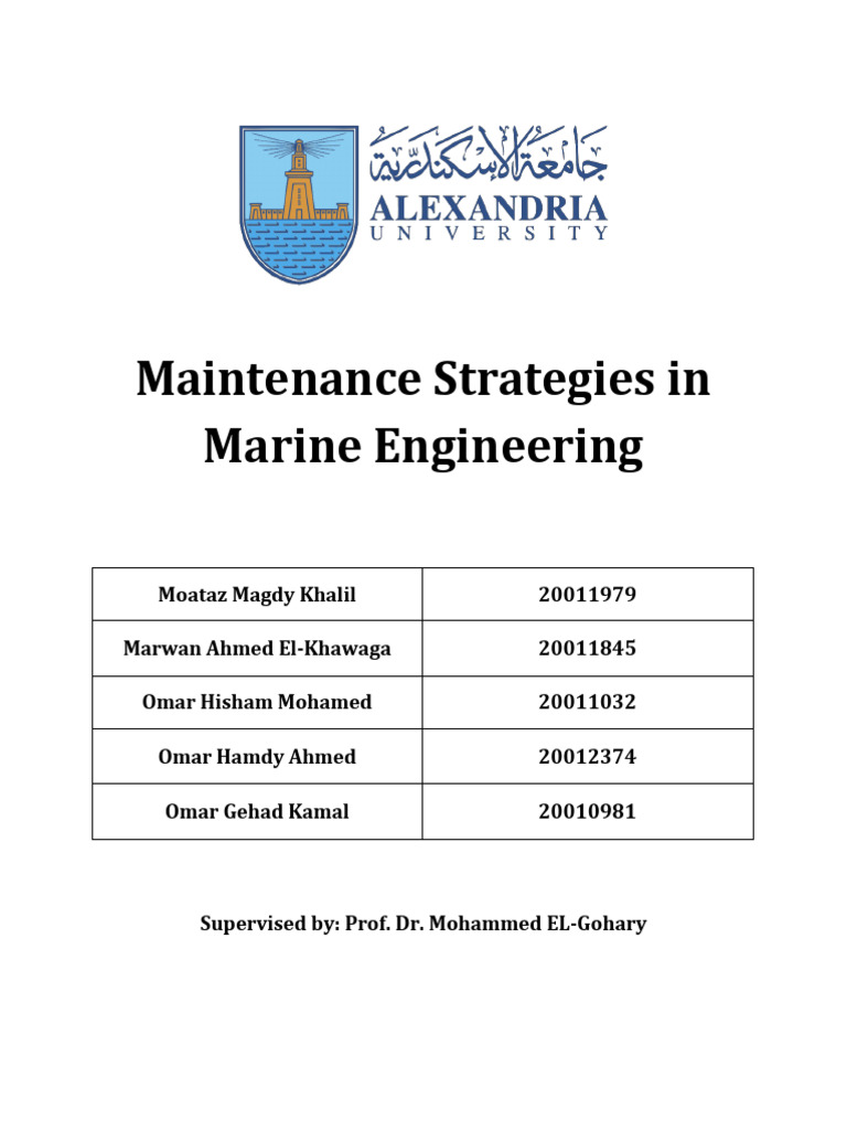 Maintenance Strategies in Marine Engineering | PDF | Reliability Engineering
