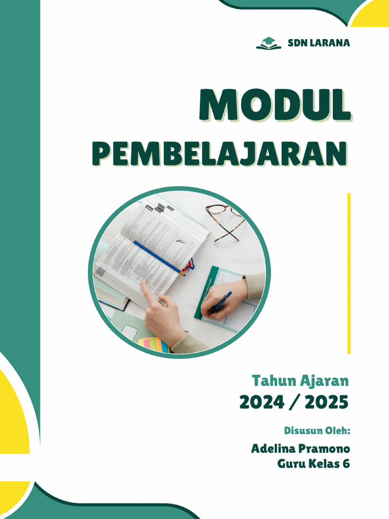 Hijau Kuning Dekorasi Abstrak Ceria Sampul Modul Pembelajaran Dokumen | PDF