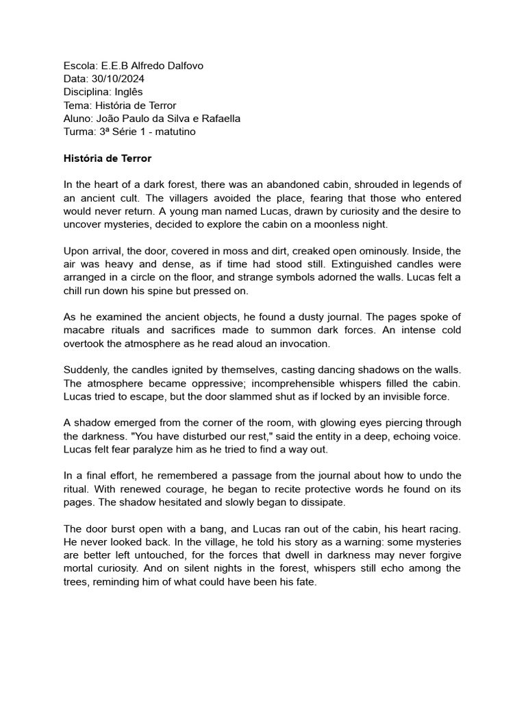 Terror Story: The Haunted Cabin | PDF