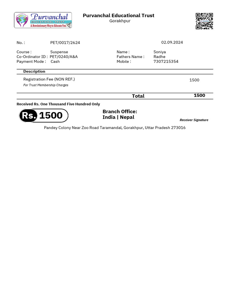 Soniya Reciept | PDF