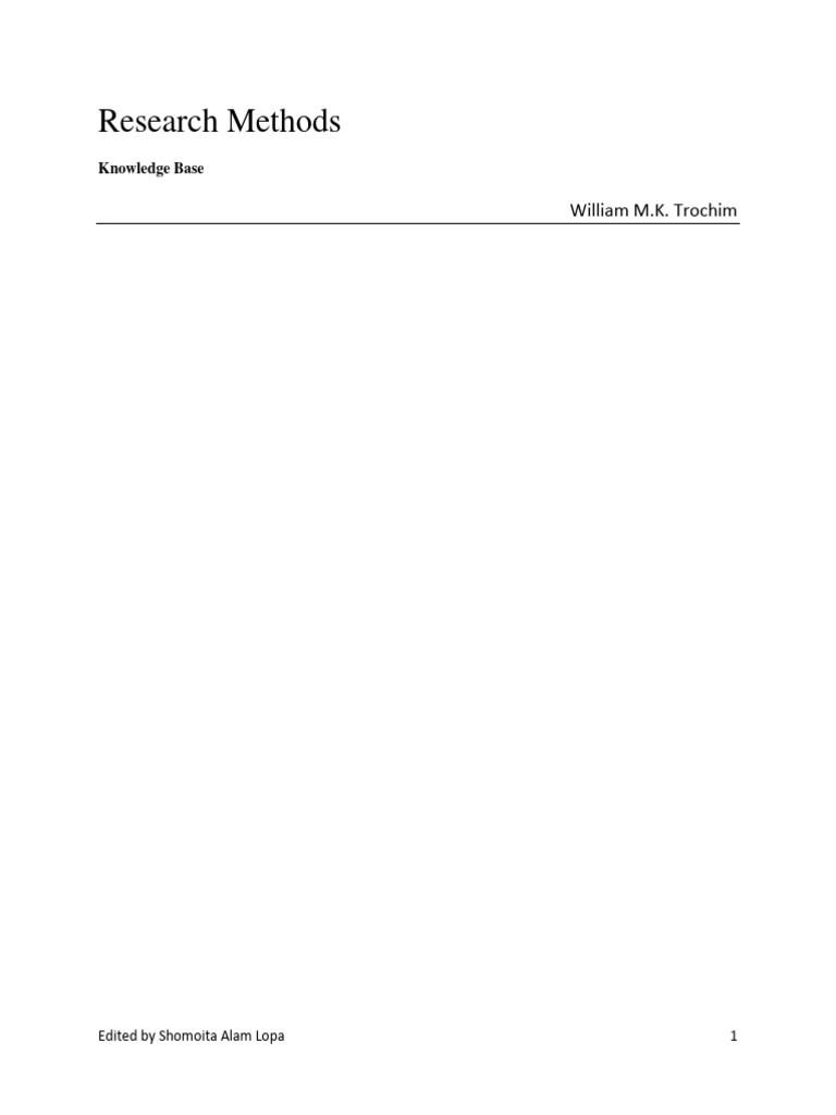 Research Methods Knowledge Base Trochim | PDF | Hypothesis | Statistics