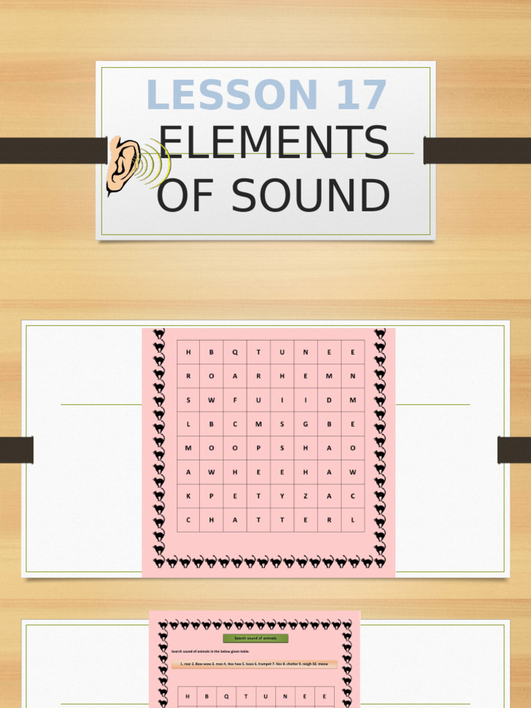 G-4 Lesson 17-Elements of Sound | PDF | Sound | Waves