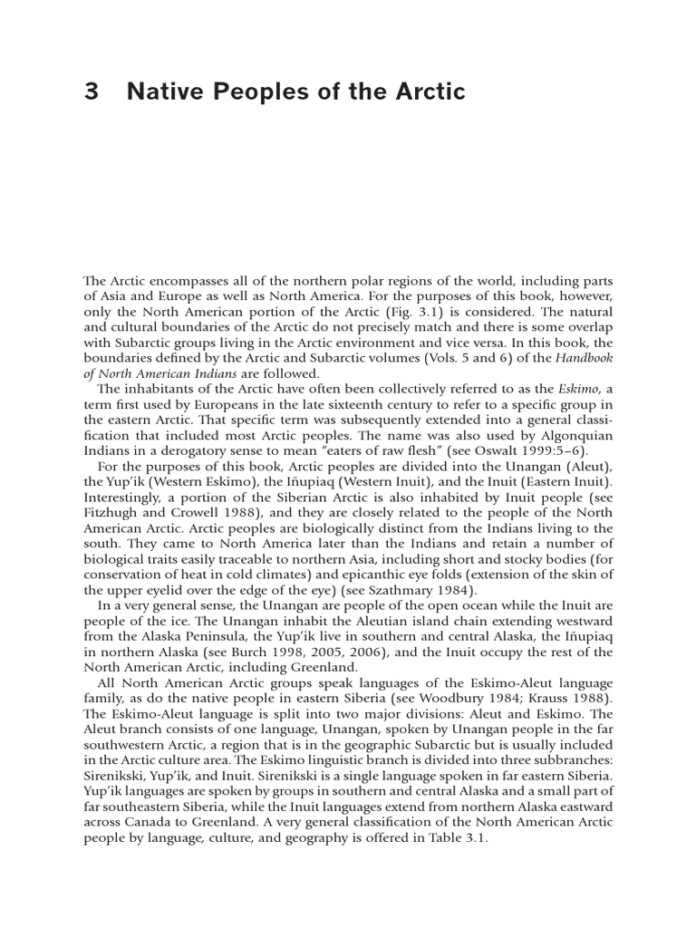 Arctic Native Peoples Overview | PDF | Eskimo | Inuit