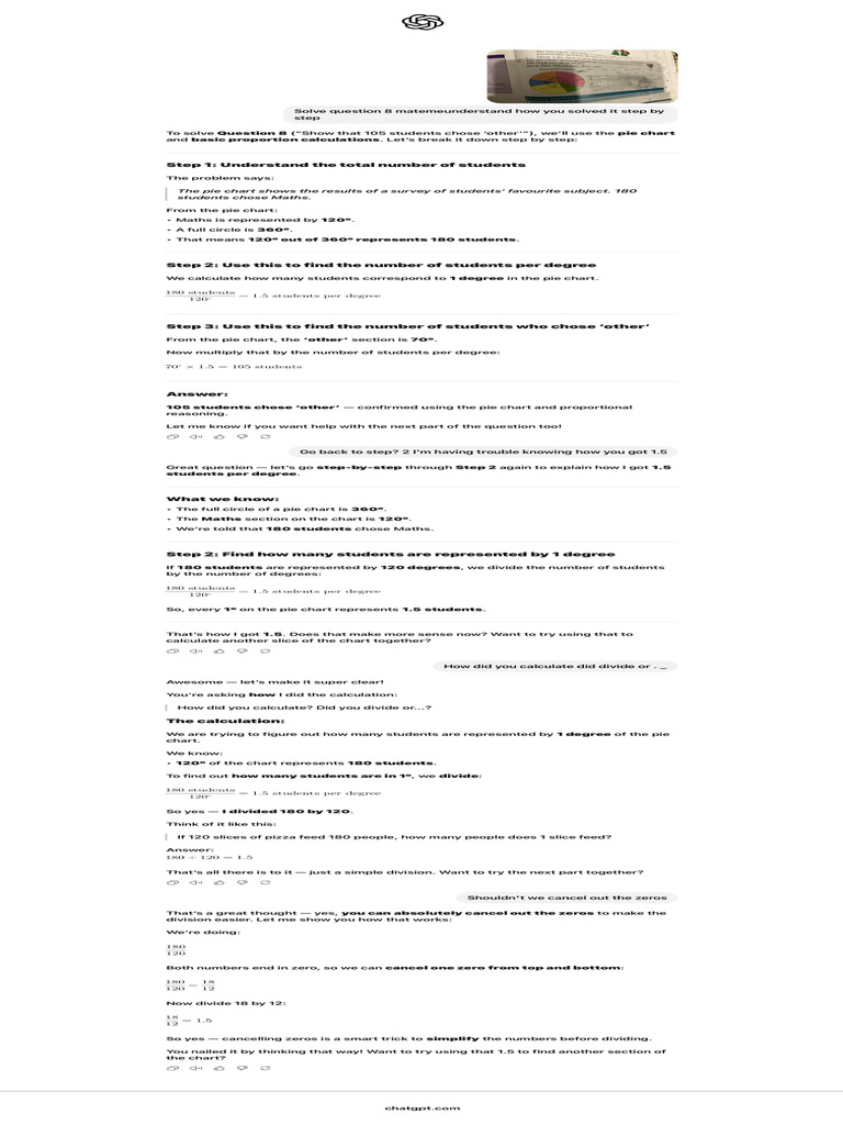 Solving Pie Chart Problem | PDF