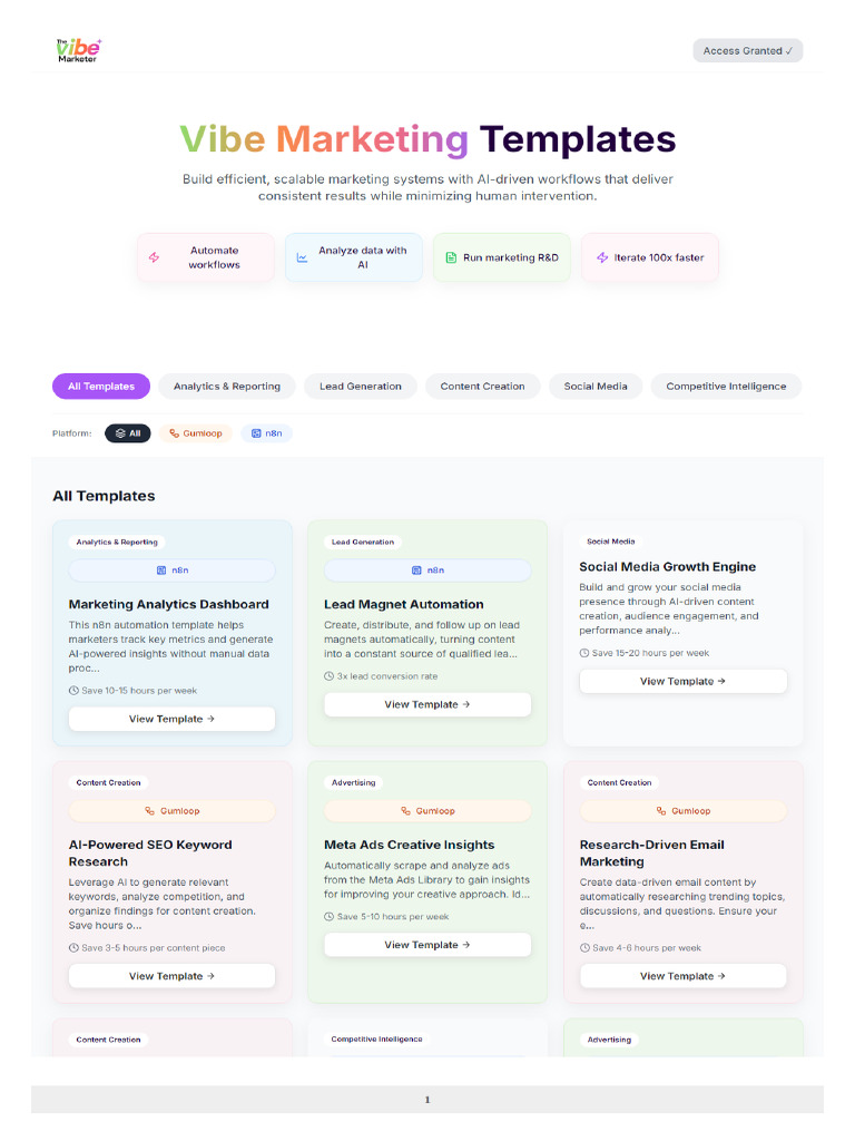 Vibe Marketing Automation Templates | PDF | Analytics | Popular Culture ...