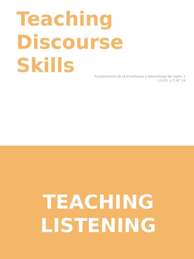 Teaching Listening and Speaking Skills | PDF | Vocabulary | Human ...