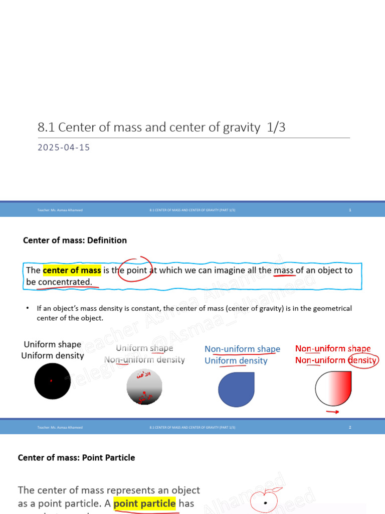 Center of Mass and Gravity Explained | PDF | Center Of Mass | Mass