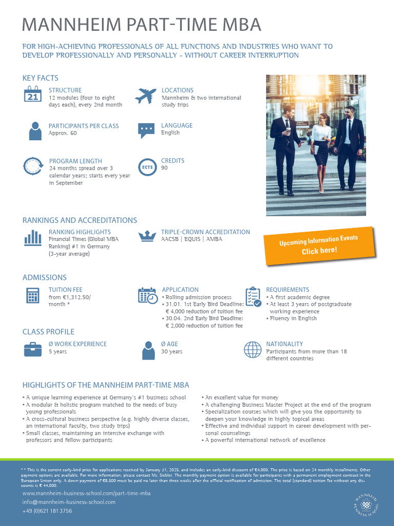 Factsheet Part-Time MBA Intake 2025 | PDF | Master Of Business Administration | Educational Stages