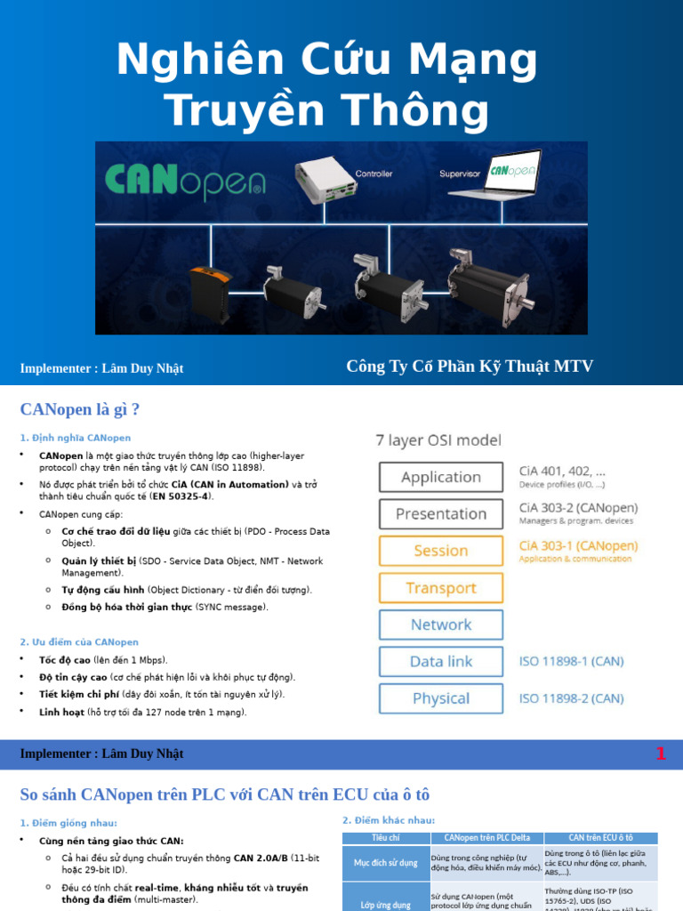 Báo Cáo Nghiên C U CANopen | PDF