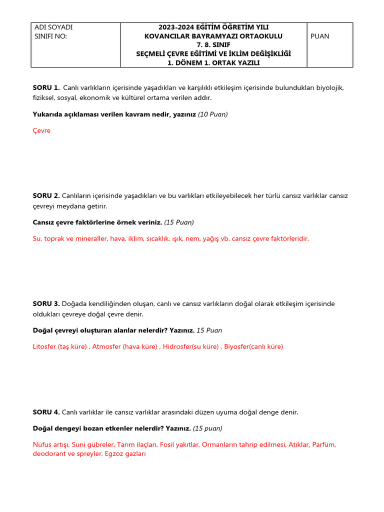 2023-2024-SECMELI-CEVRE-EGITIMI-VE-IKLIM-DEGISIKLIGI-7-8-1.-DONEM-1.-ORTAK-YAZILI-CEVAP-ANAHTARI ...