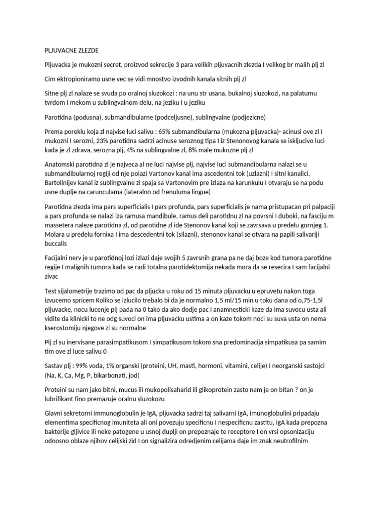 Pljuvacne Zlezde | PDF