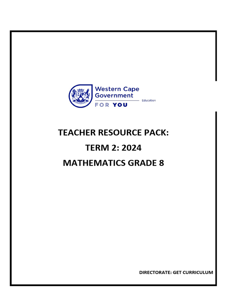 Teacher Resource Pack Maths GR 8 Term 2 of 2024 | PDF | Exponentiation ...