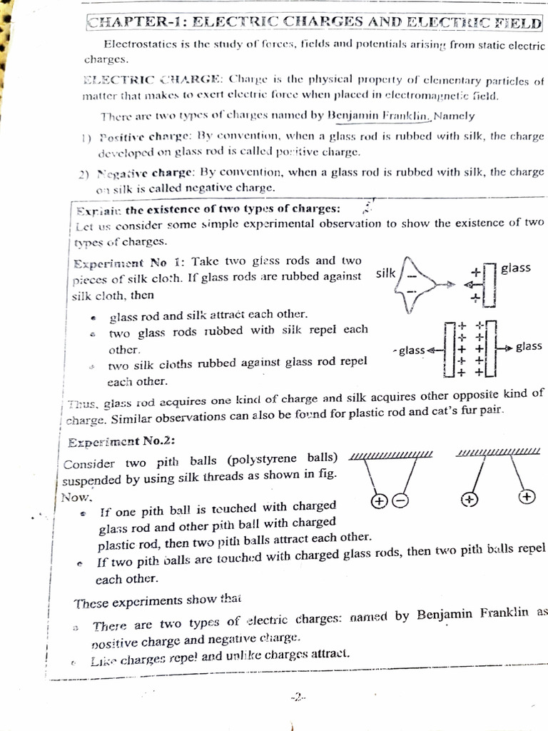 Electric Charges and Fields | PDF