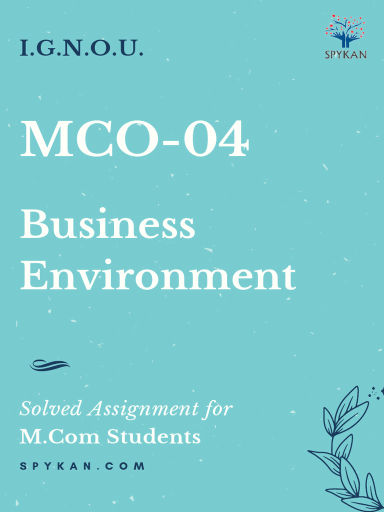 MCO-04 Business Environment Assignment | PDF