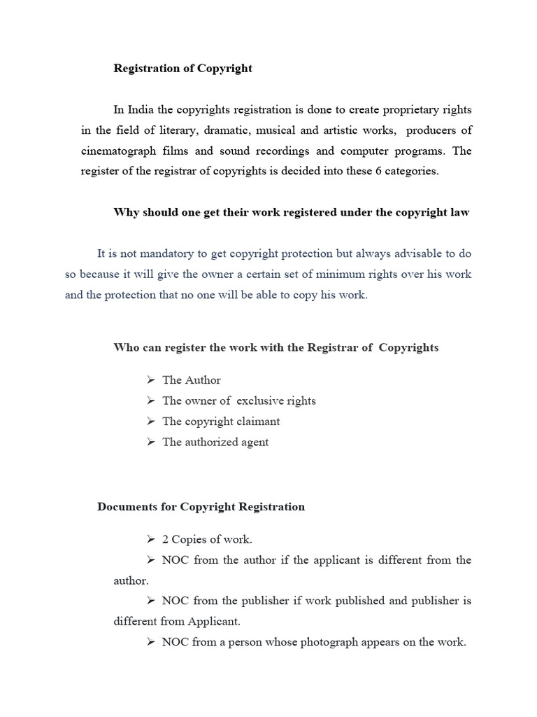 Registration of Copyright 2 | PDF | Copyright Infringement | Civil Law ...