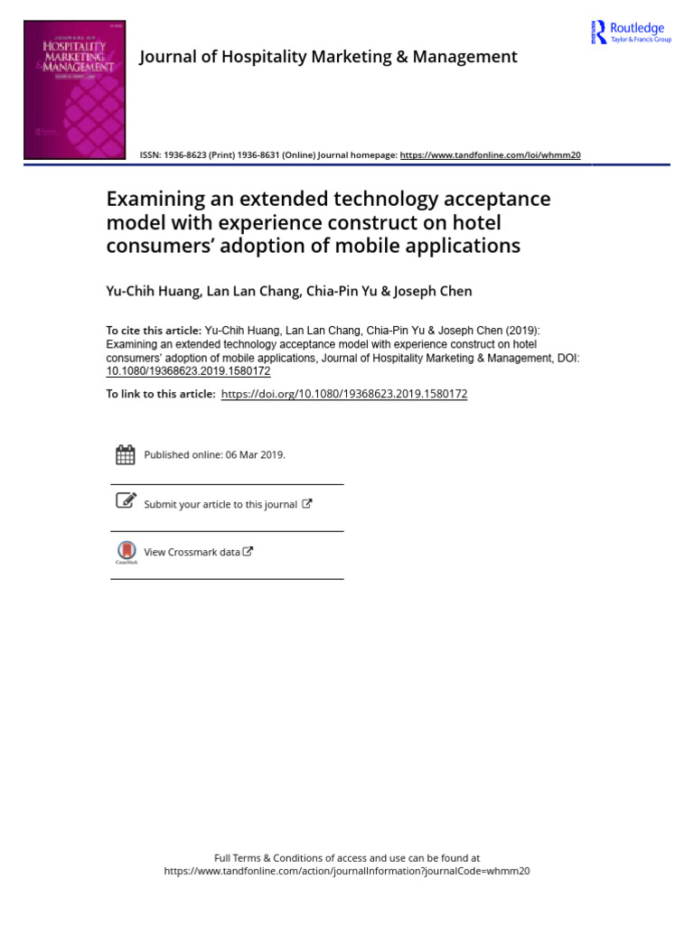 Hotel App Adoption: Extended TAM Insights | PDF