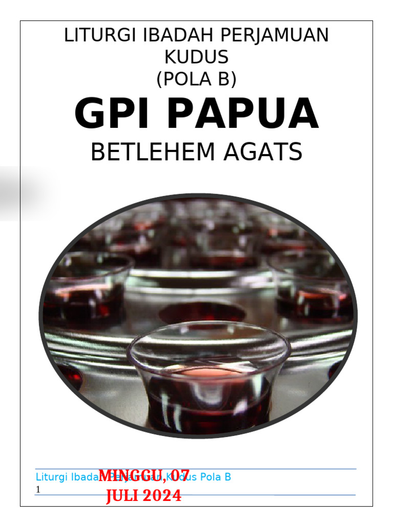 LITURGI PERJAMUAN KUDUS SLOKI (07 JULI 2024).doc | PDF
